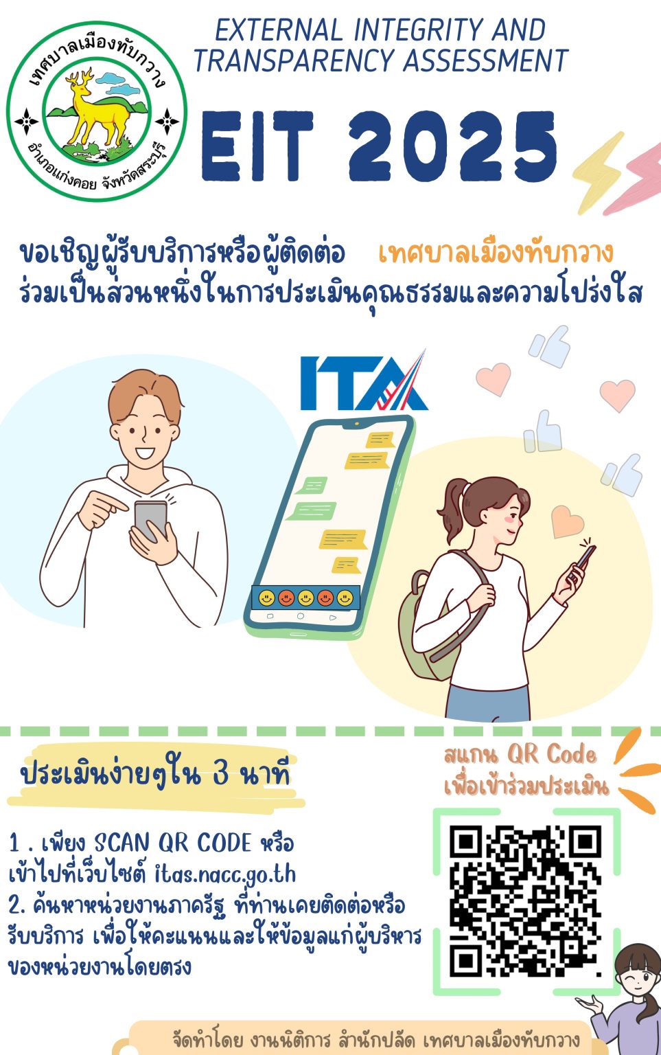 QR code แบบวัด EIT – เทศบาลเมืองทับกวาง